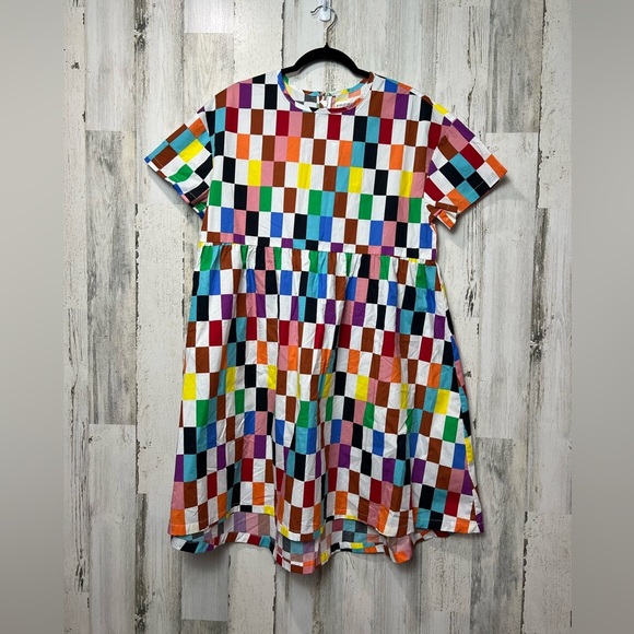 Target | Dresses | Nwt Target Pride Short Sleeve Checkered Skater Dress ...